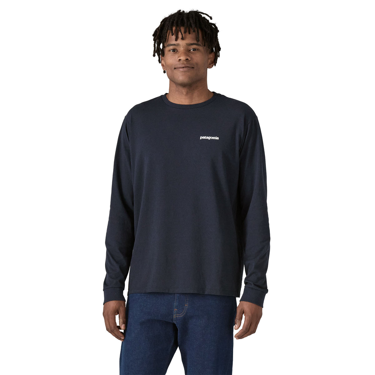 Patagonia - M's L/S P-6 Logo Responsibili-Tee - New Navy – Haven Surf