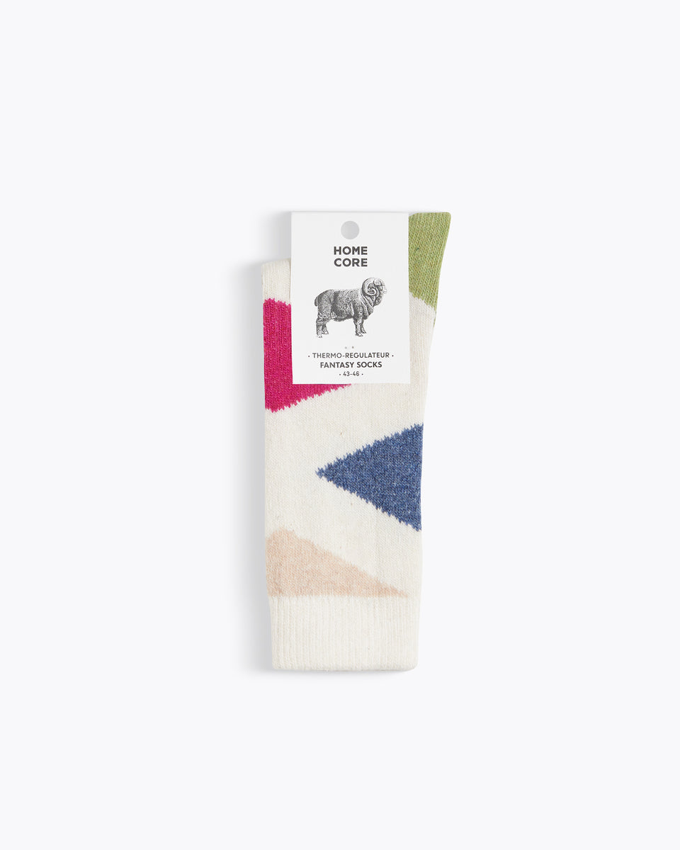 Homecore - Fantasy Triangles Socks - White/Multi – Haven Surf